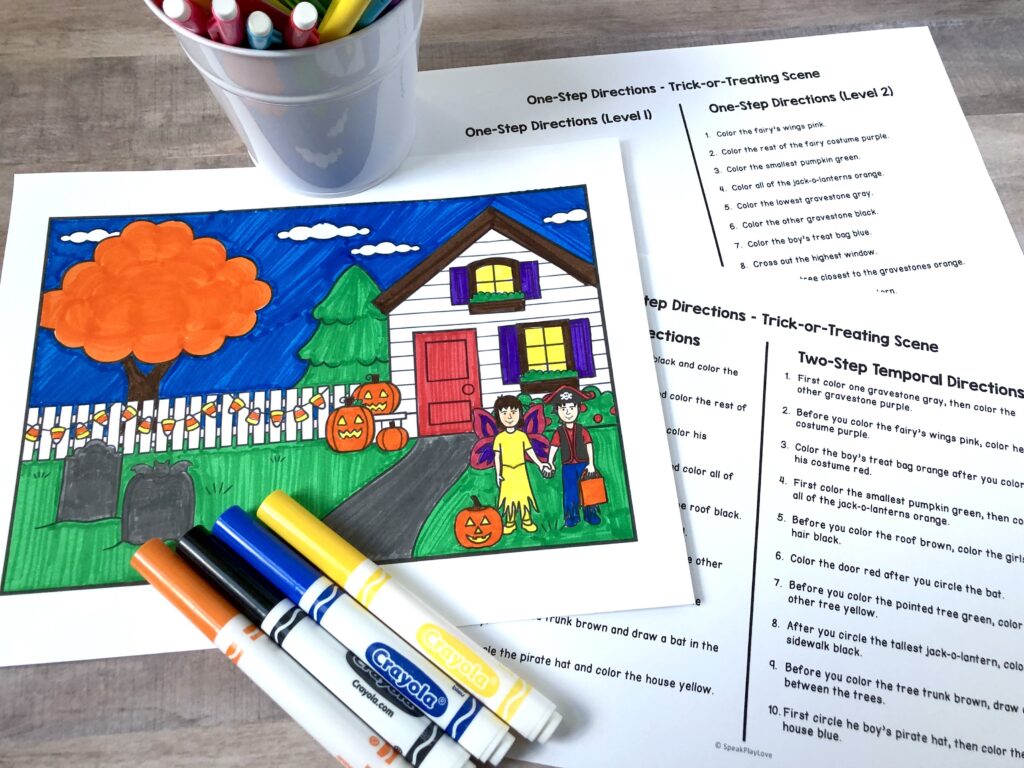 Halloween Following Directions Coloring Sheets 1 & 2 Step Directions ...