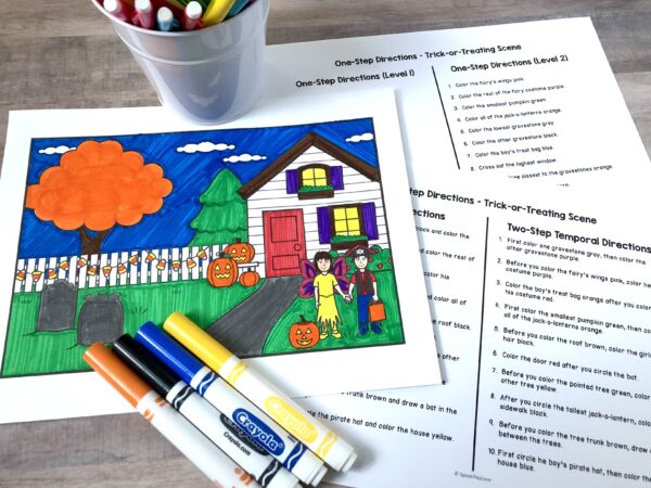 Halloween Following Directions Coloring Sheets 1 & 2 Step Directions ...