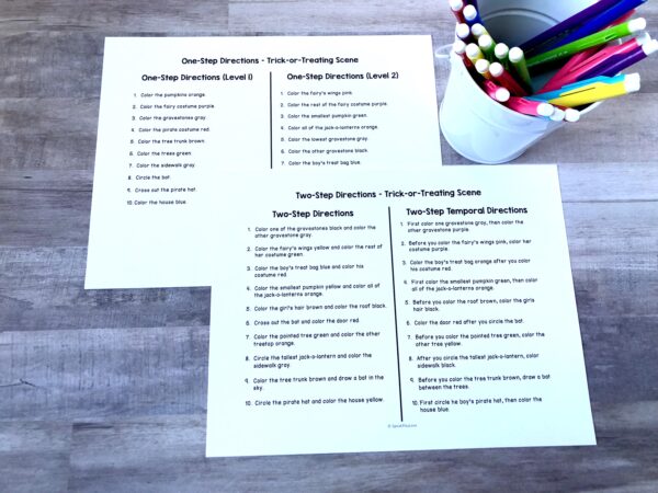 Halloween Following Directions Coloring Sheets 1 & 2 Step Directions ...