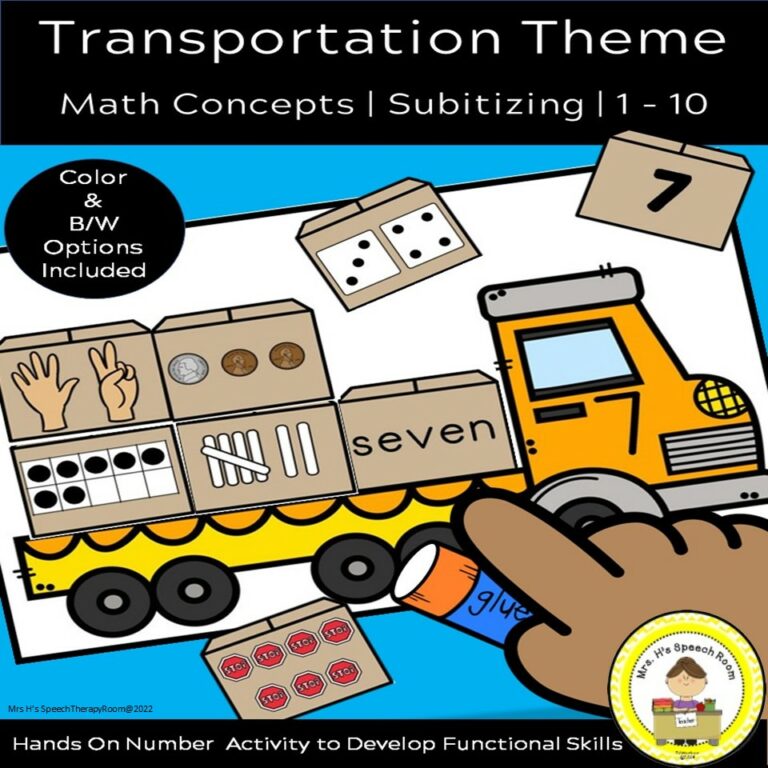 Math Concepts | Subitizing | 1 - 10 Transportation Vehicle Theme | Made ...