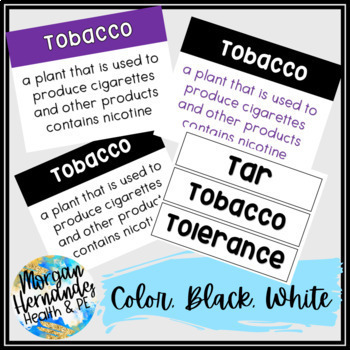 Health Vocabulary Word Wall | Tobacco Unit | Made By Teachers