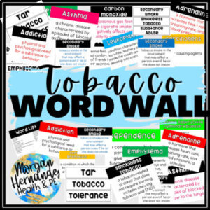 Health Vocabulary Word Wall | Tobacco Unit | Made By Teachers