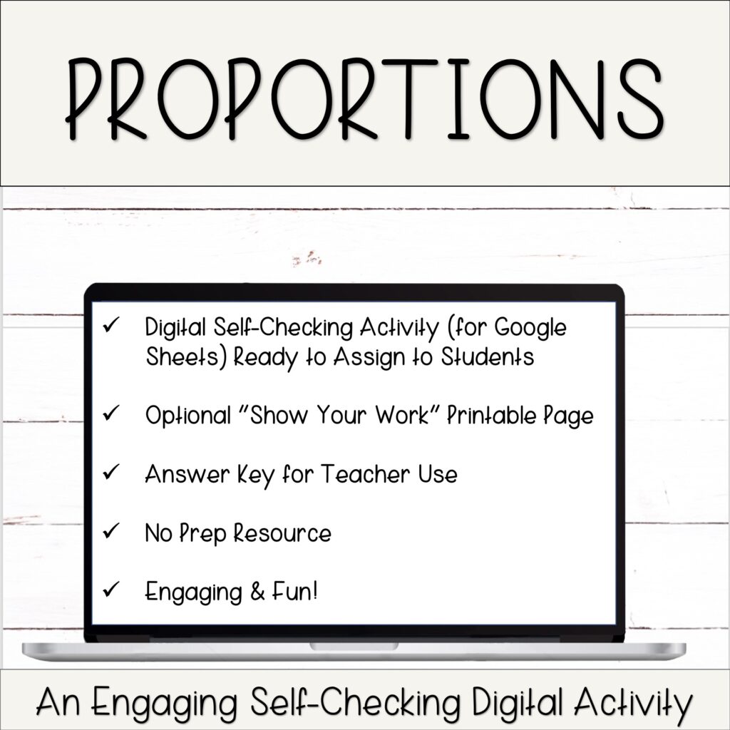Proportions Self-Checking Digital Activity - Made By Teachers