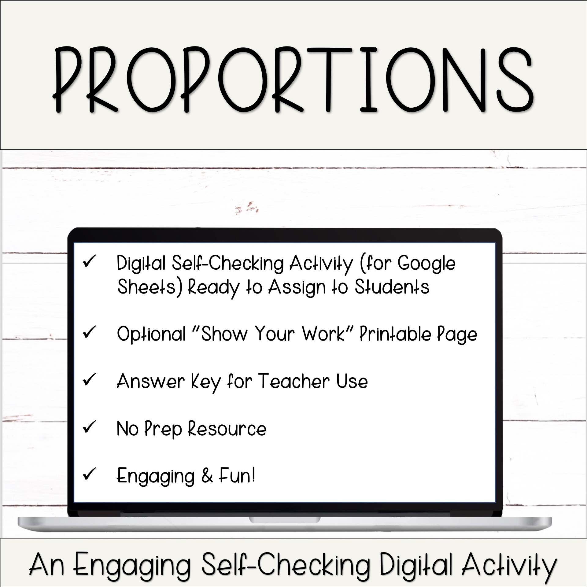 Proportions Self-Checking Digital Activity | Made By Teachers