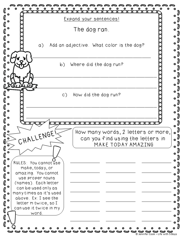 Writing Sentence Practice Spiral Review | Made By Teachers