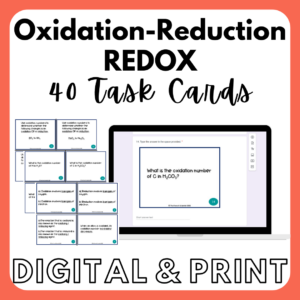 CHEMISTRY REDOX Oxidation & Reduction - 40 Task Cards Activity ...