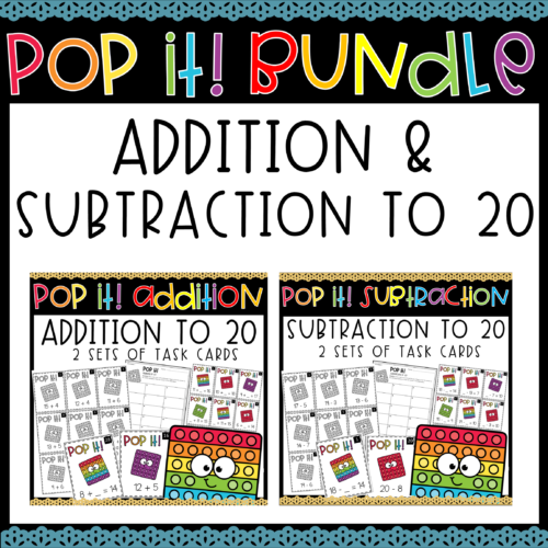 POP IT Addition and Subtraction to 20 Bubble POP Fidget Popper BUNDLE ...