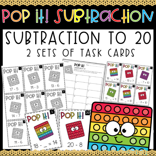 POP IT Addition and Subtraction to 20 Bubble POP Fidget Popper BUNDLE ...