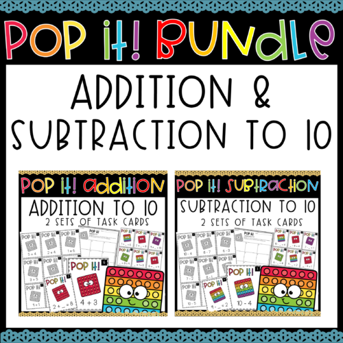 POP IT Addition and Subtraction to 10 Bubble POP Fidget Popper BUNDLE ...