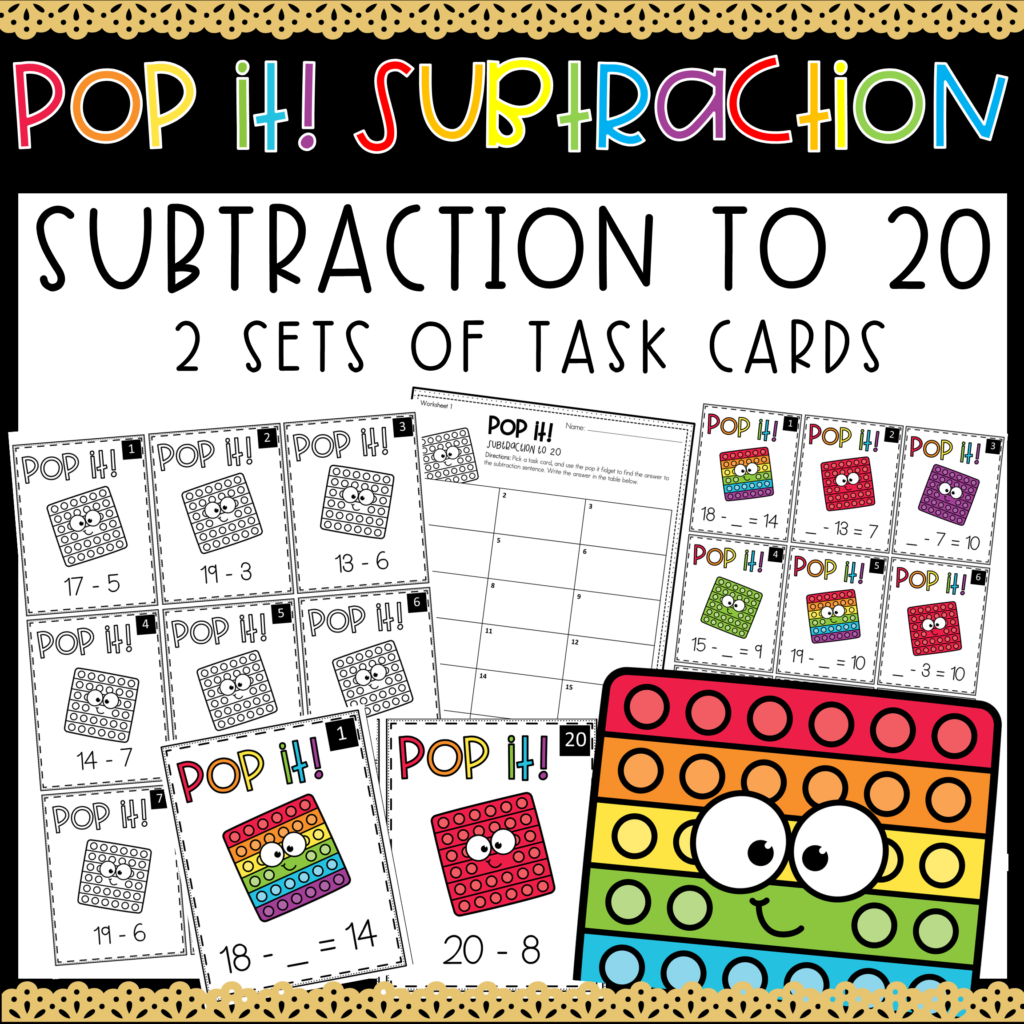 Math POP IT Bubble POP Task Cards and Worksheets Growing BUNDLE | Made ...