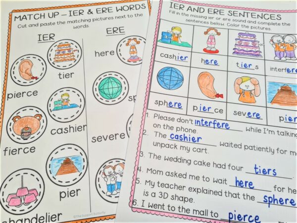 IER & ERE Sound Worksheets | Made By Teachers