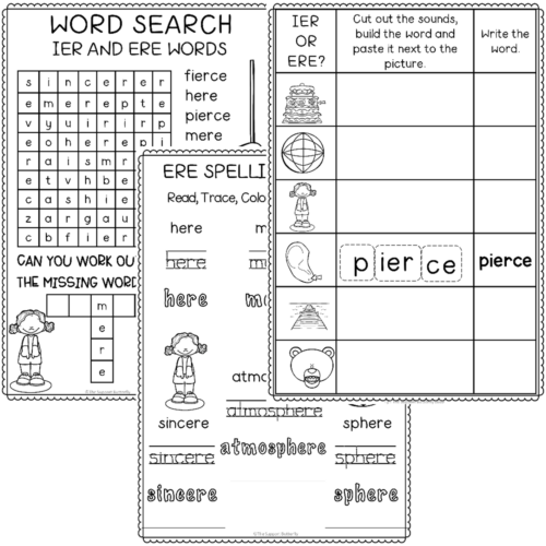 IER & ERE Sound Worksheets | Made By Teachers