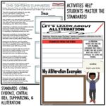 Kid Poetry Activities Worksheets Alliteration Middle School Poem about ...