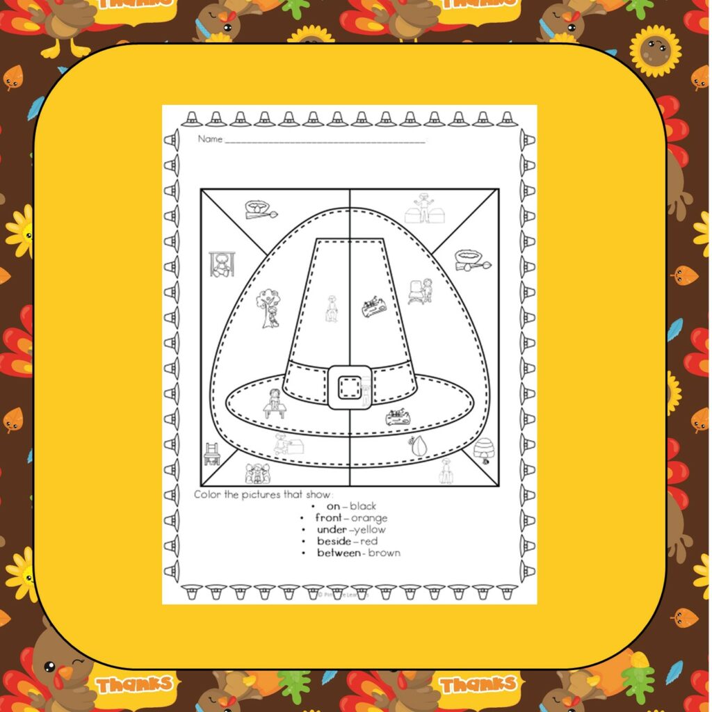 Position Words Activities and Worksheets | Math Centers | Thanksgiving ...