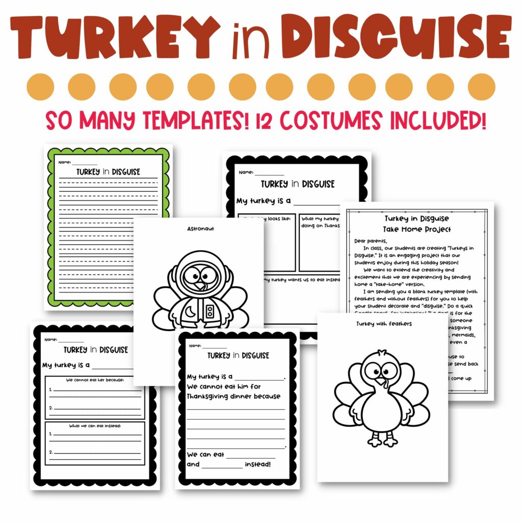 Turkey in Disguise Thanksgiving Writing Project, Craft, and Bulletin ...