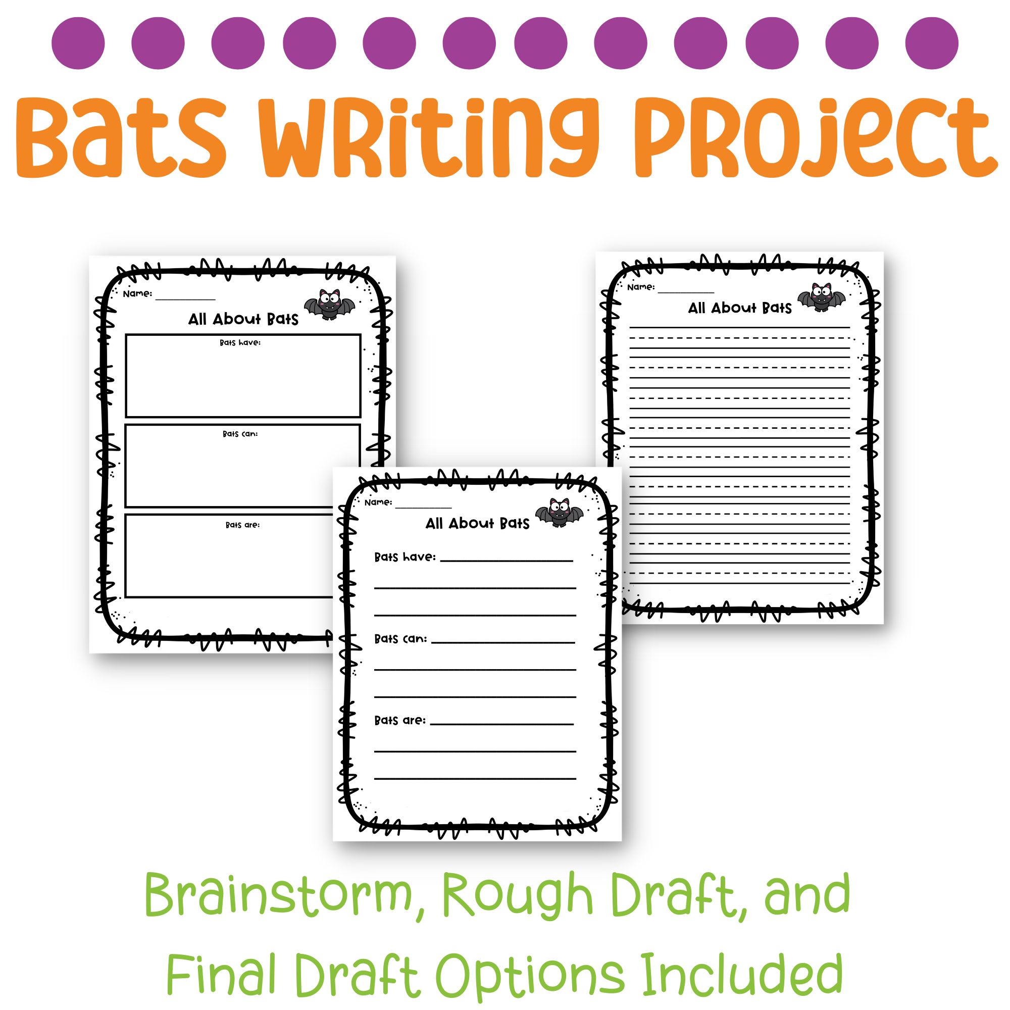 Halloween Writing Craft: All About Bats Research Project - Made By Teachers