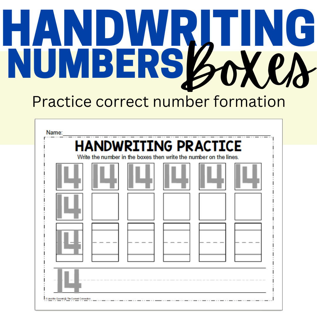 Handwriting Boxes for Numbers 1-20 | Made By Teachers