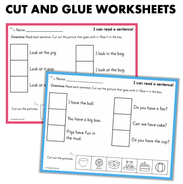 Kindergarten Decodable Sight Word Sentences Worksheets and Centers ...