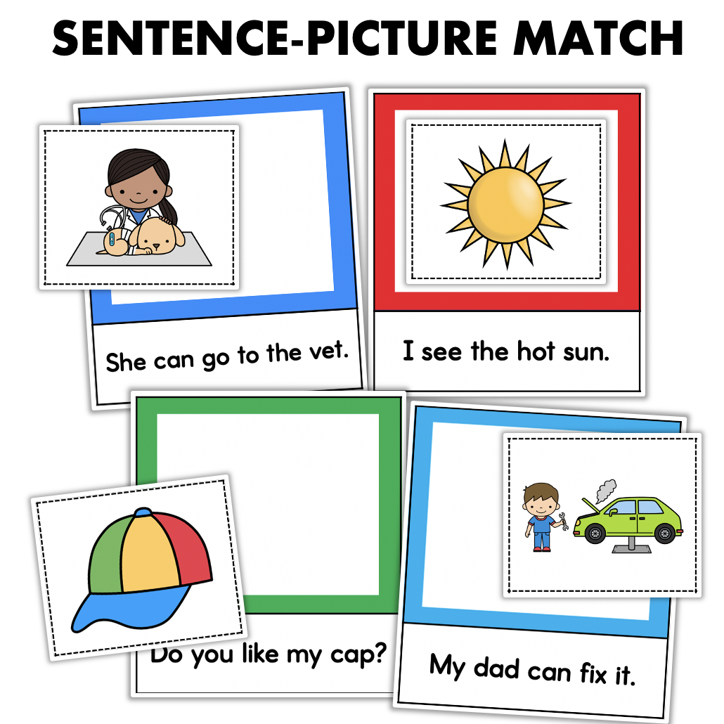 Kindergarten Decodable Sight Word Sentences Worksheets and Centers ...