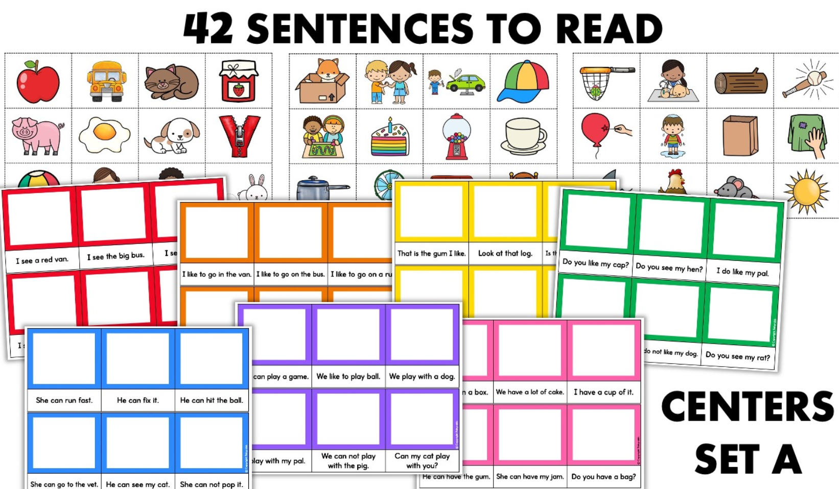 Kindergarten Decodable Sight Word Sentences Worksheets and Centers ...