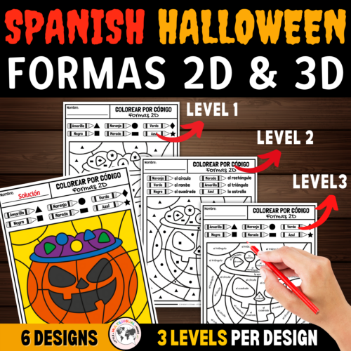 Halloween Spanish Activities: Spanish Shapes Worksheets, Spanish ...
