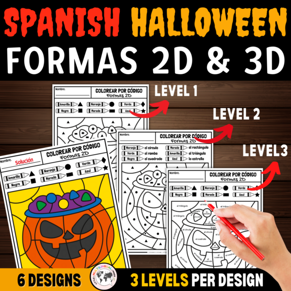 Halloween Spanish Activities: Spanish Shapes Worksheets, Spanish ...
