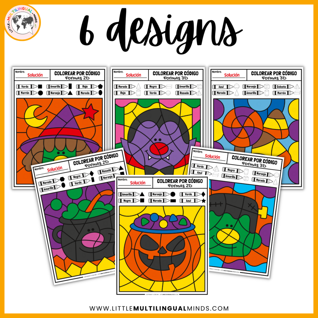 Halloween Spanish Activities: Spanish Shapes Worksheets, Spanish ...