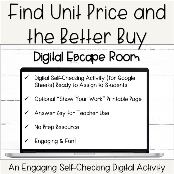 Unit Price and the Better Buy Digital Self-Checking Escape Room ...