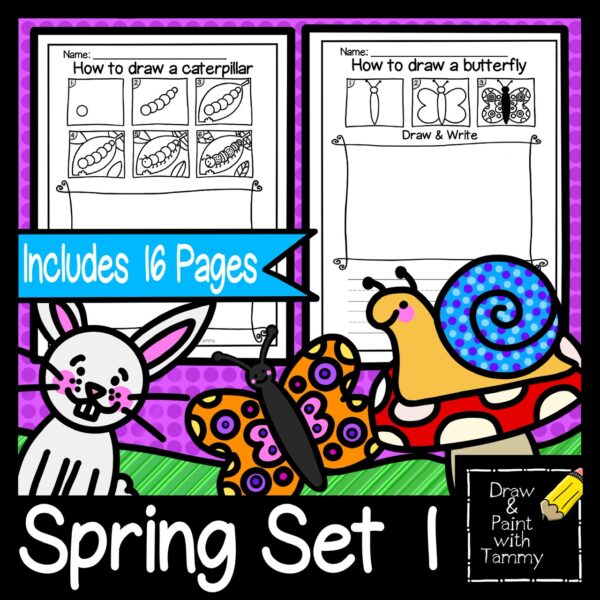 Directed drawings spring with how to draw and write printable art sub ...