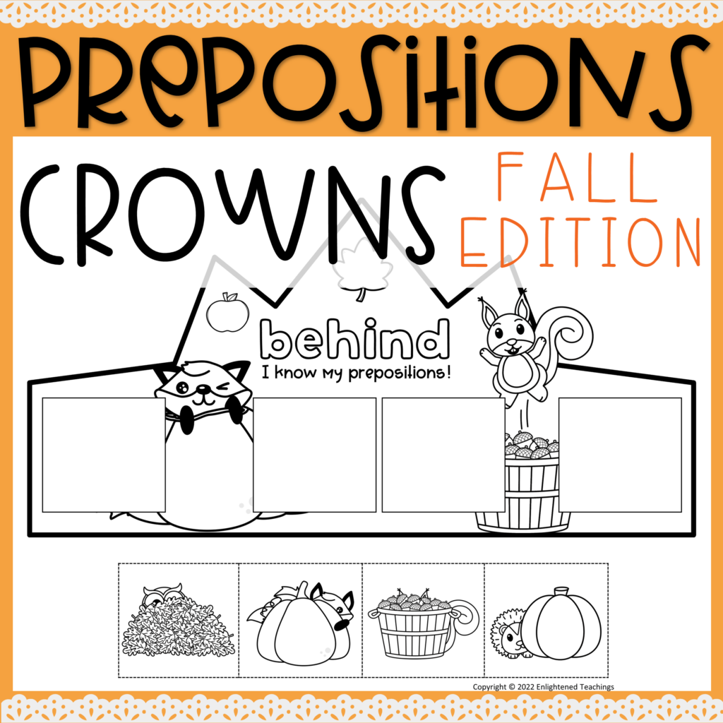 Fall Preposition Crowns Headbands - Fall Positional Word Hats | Made By ...