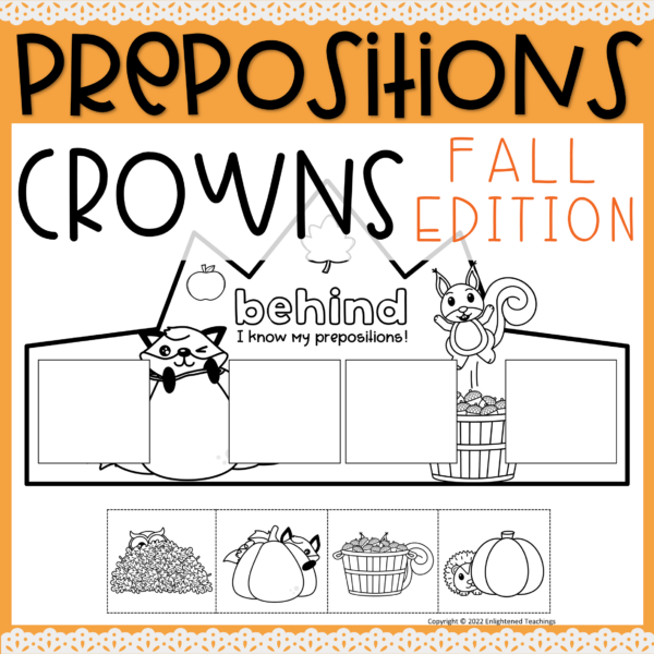 Fall Preposition Crowns Headbands - Fall Positional Word Hats | Made By ...