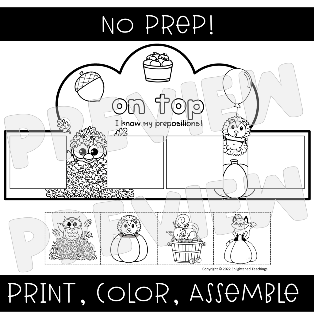 Fall Preposition Crowns Headbands - Fall Positional Word Hats | Made By ...