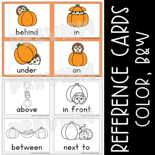 Fall Prepositions Adapted Book Interactive Booklet Flash Cards ...