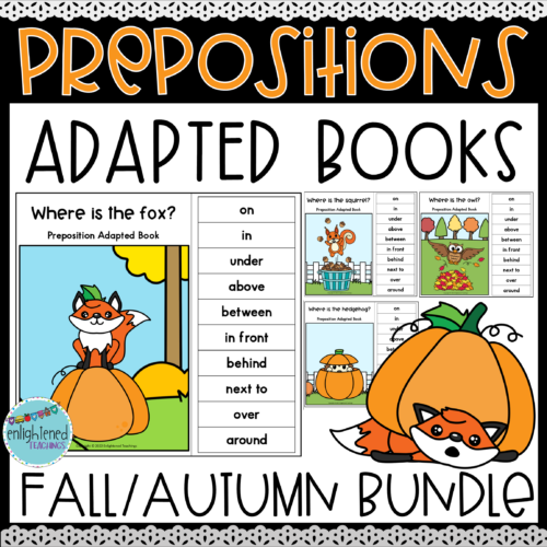 Fall Prepositions Adapted Book Interactive Booklet Preposition BUNDLE ...
