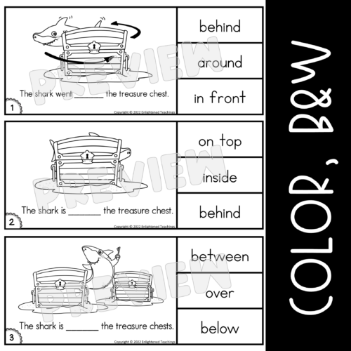 Summer Preposition Clip Cards Positional Words Prepositions of Place ...
