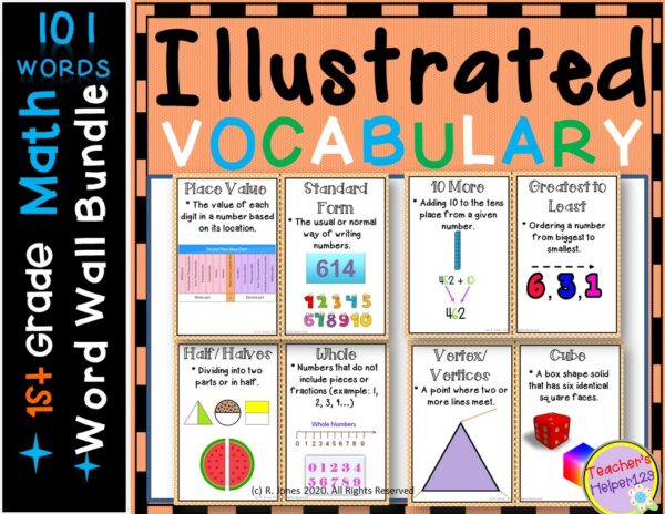 1st Grade BUNDLE All Math Units | Virtual | Vocab | Anchor Charts ...