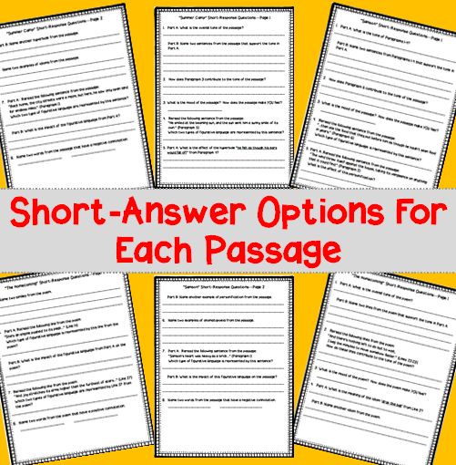 RL.6.4 - Assessment: 3 Passages and 30 Multiple-Choice Questions ...