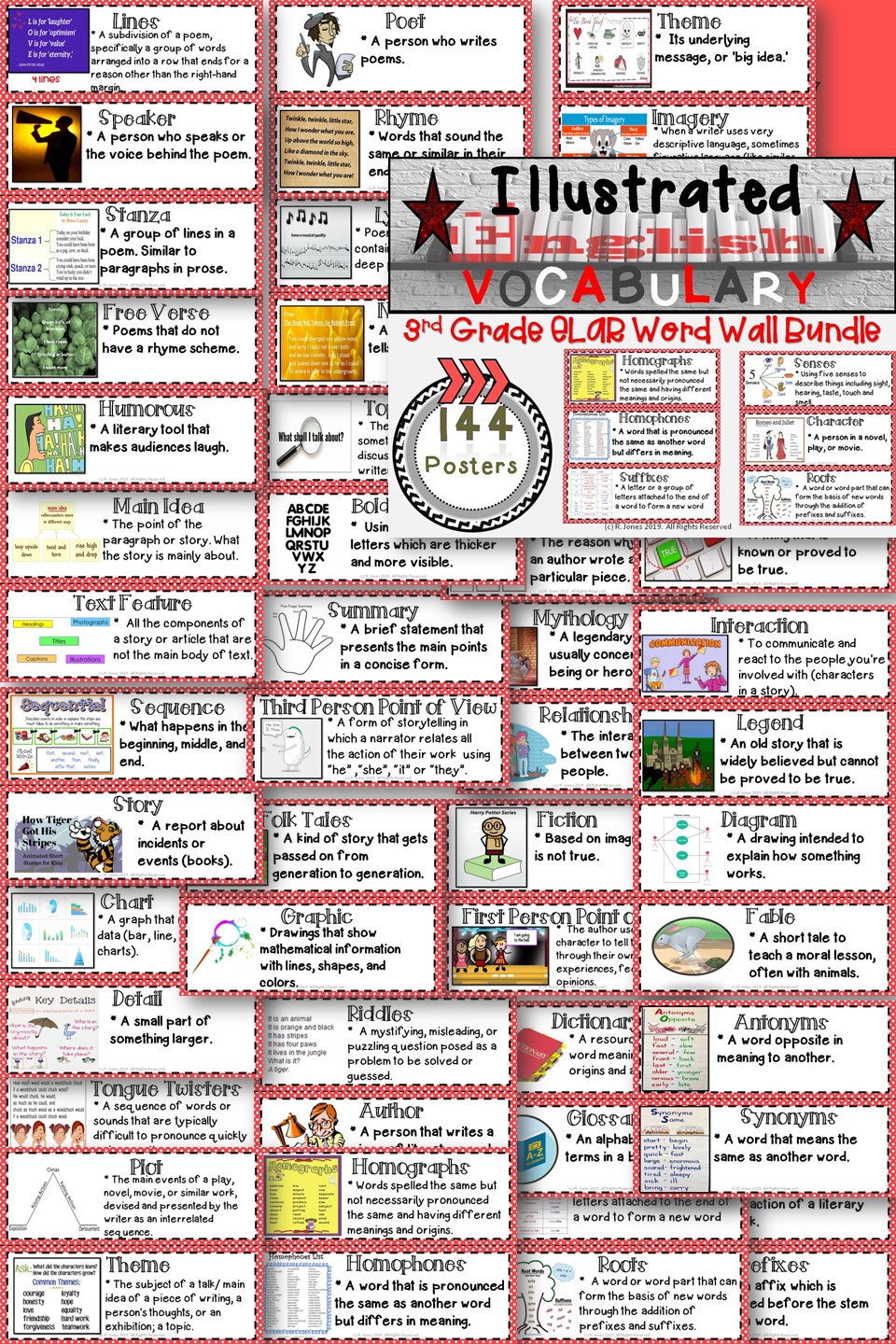 Word Wall Vocabulary Posters for 3rd Grade Reading/ Write Units | 117 ...