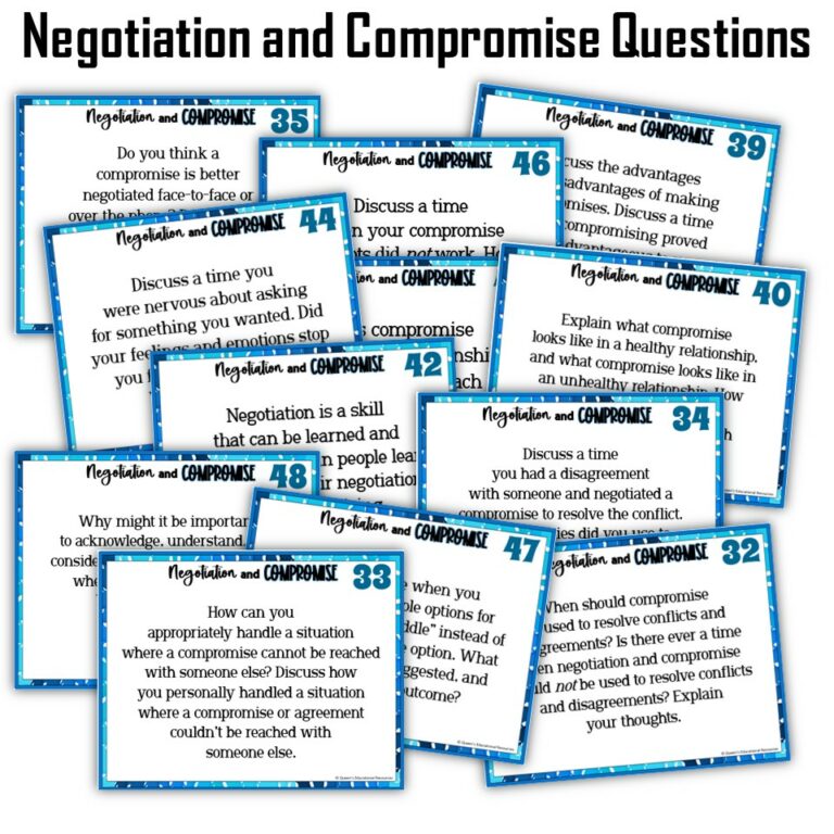 Negotiation and Compromise Writing and Discussion Questions | Made By ...