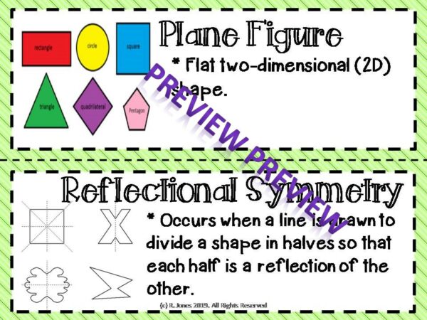 Word Wall Vocabulary Posters for Geometry Units High School | 214 Words ...