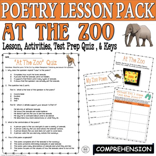 Poetry for 3rd Graders Lesson Activities Poem Test Prep Quiz At the Zoo ...