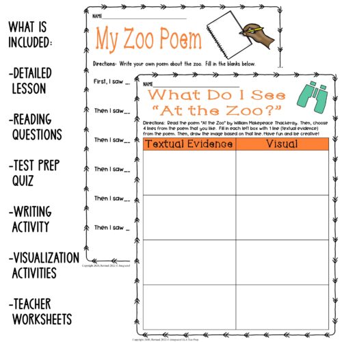 Poetry for 3rd Graders Lesson Activities Poem Test Prep Quiz At the Zoo ...