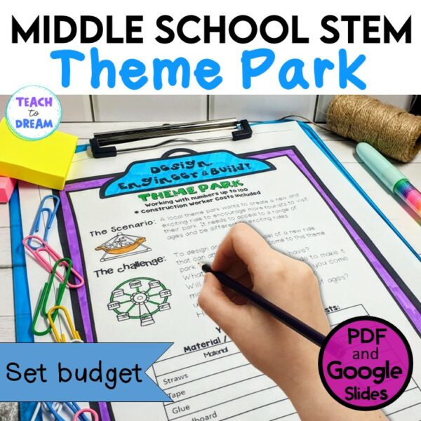 Middle School STEM Task | Theme Park STEAM Challenge | Made By Teachers