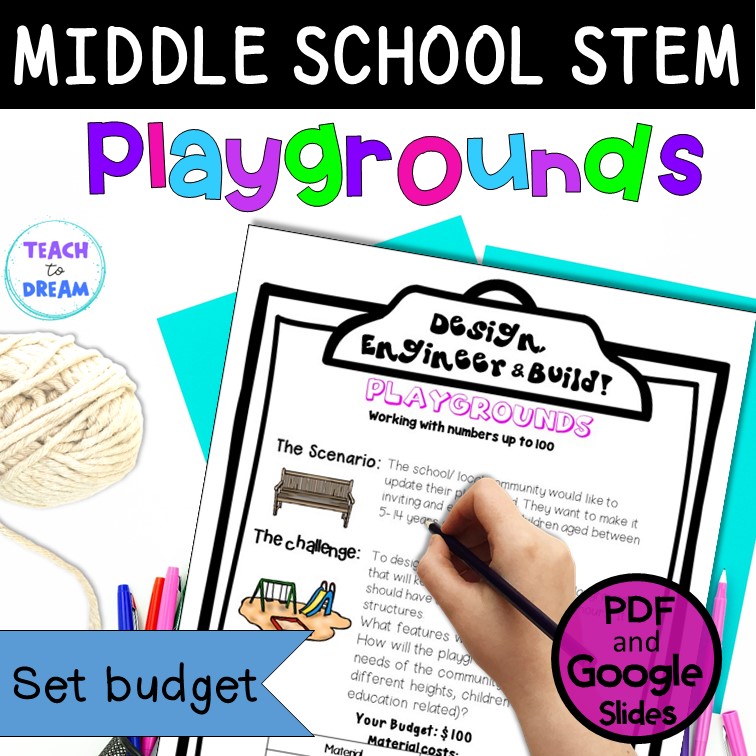 Middle School STEM Activities | Playgrounds STEAM Challenge | Made By ...