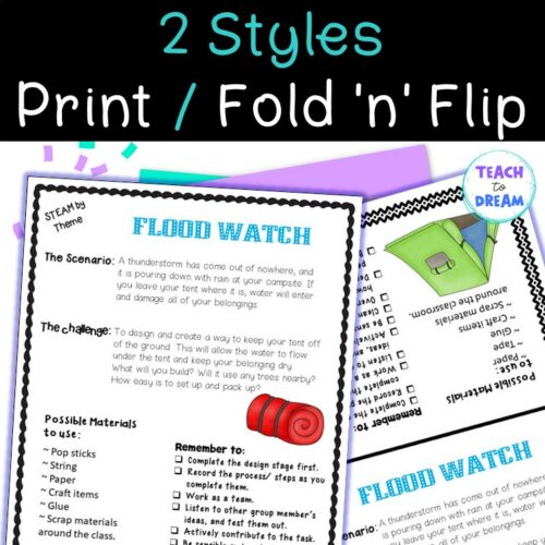 Camping Theme Activities STEM Challenges | 4 STEAM Task Cards | No Prep ...