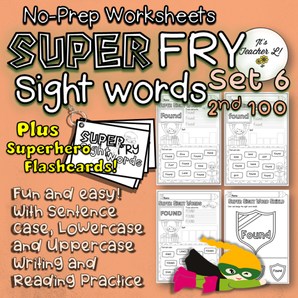 Pre-Kinder / Kinder FRY Sight Words No-Prep Worksheets and Flashcards ...