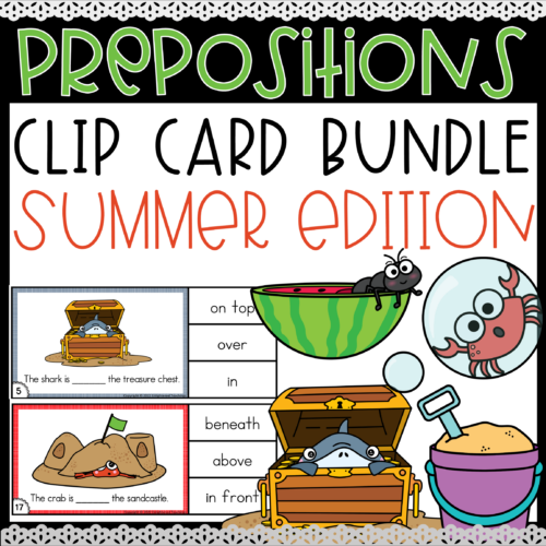 Summer Preposition Clip Cards Preposition Task Card Bundle | Made By ...