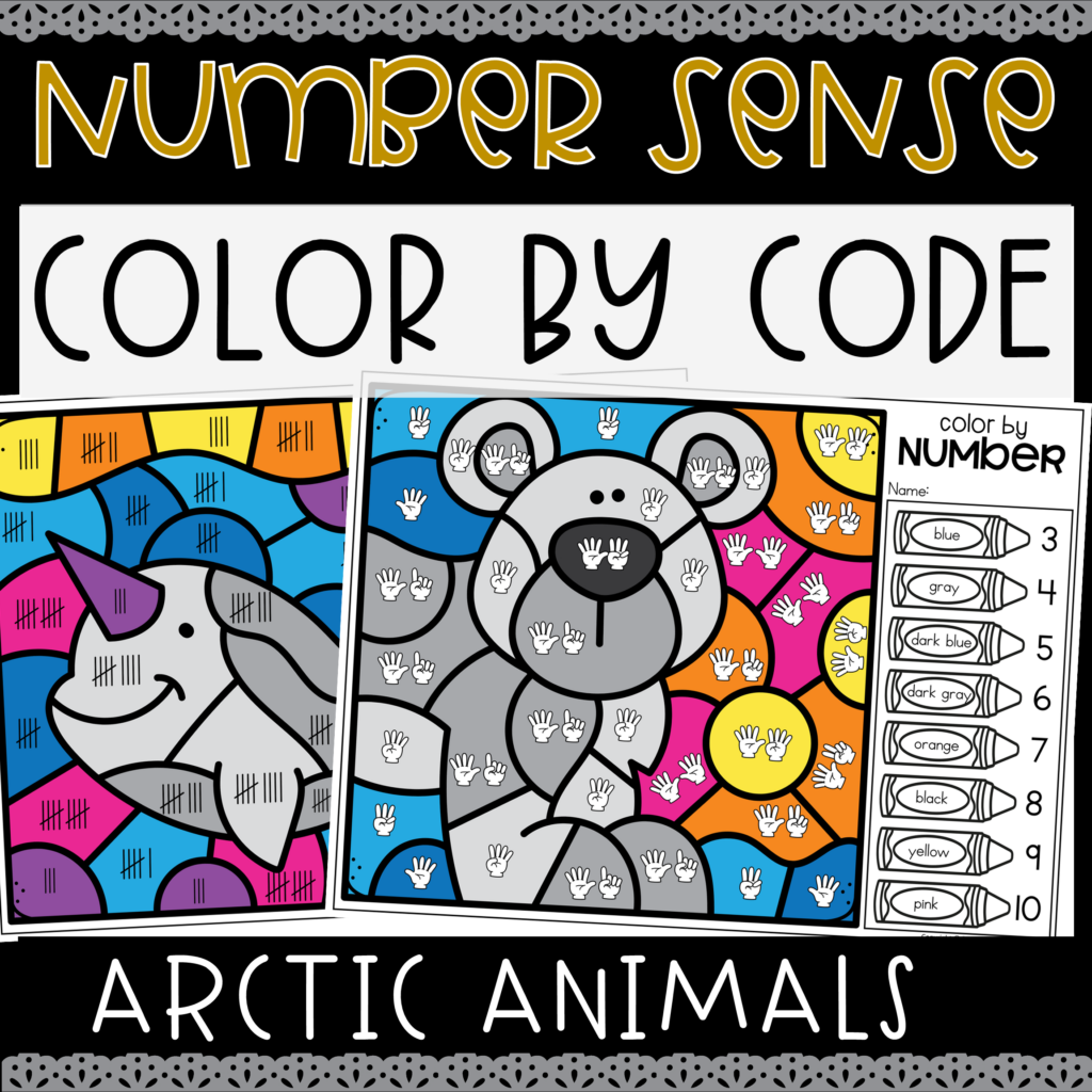 Number Subitizing Worksheets Color by Number Subitizing to 10 Arctic ...