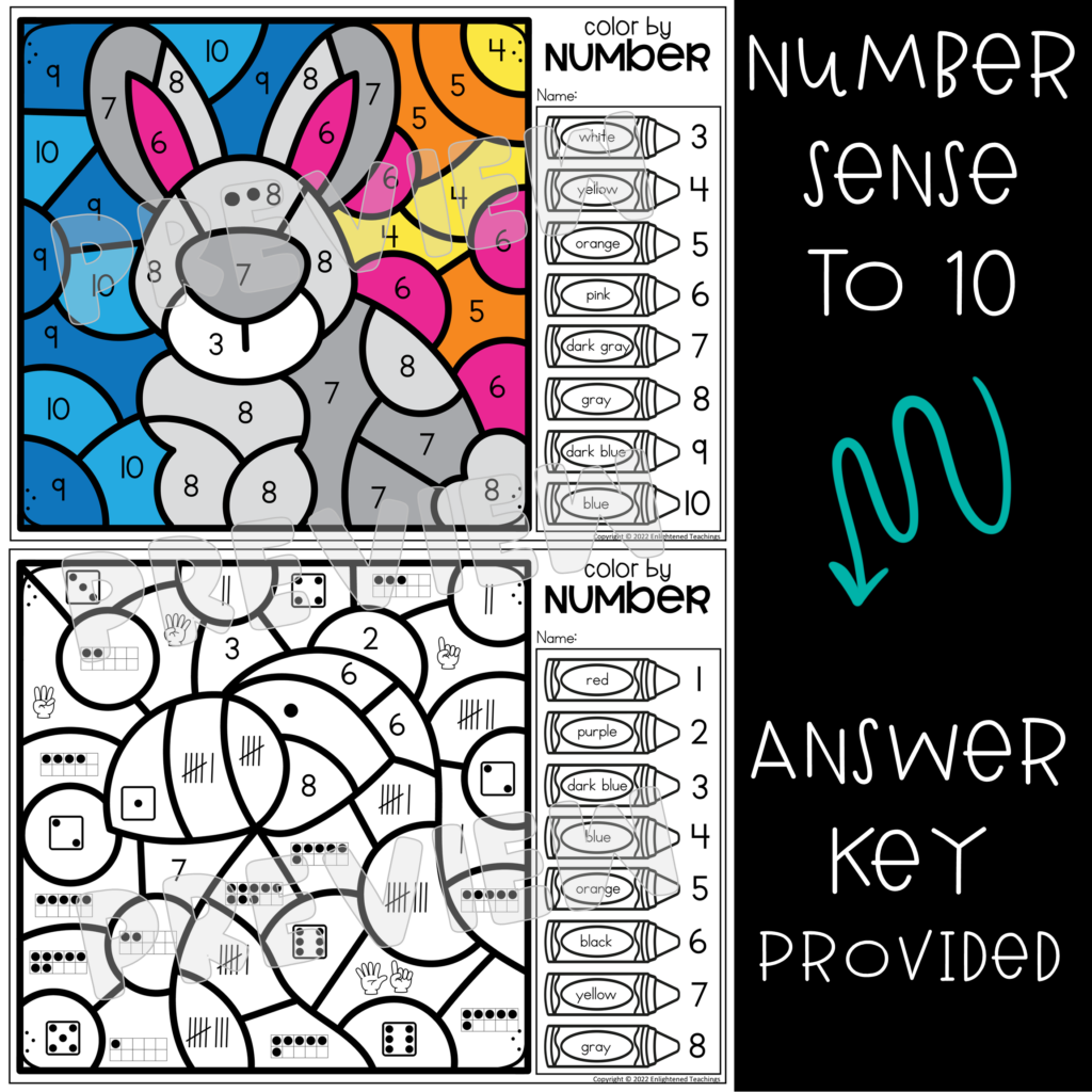 Number Subitizing Worksheets Color by Number Subitizing to 10 Arctic ...