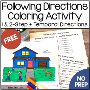 Free Following Directions Coloring Sheets - 1 & 2 Step Directions ...